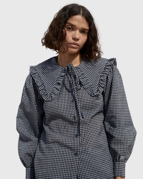 Maja Shirt Blue Gingham – BAZAAR BOUTIQUE